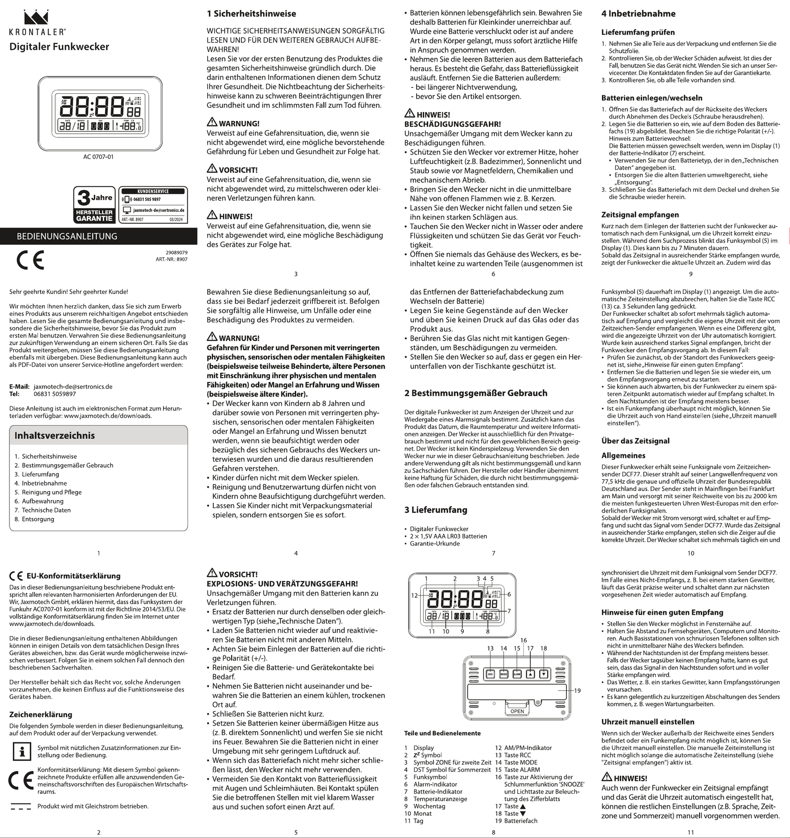 Downloaden krontaler wekker aldi handleiding Gratis, PDF